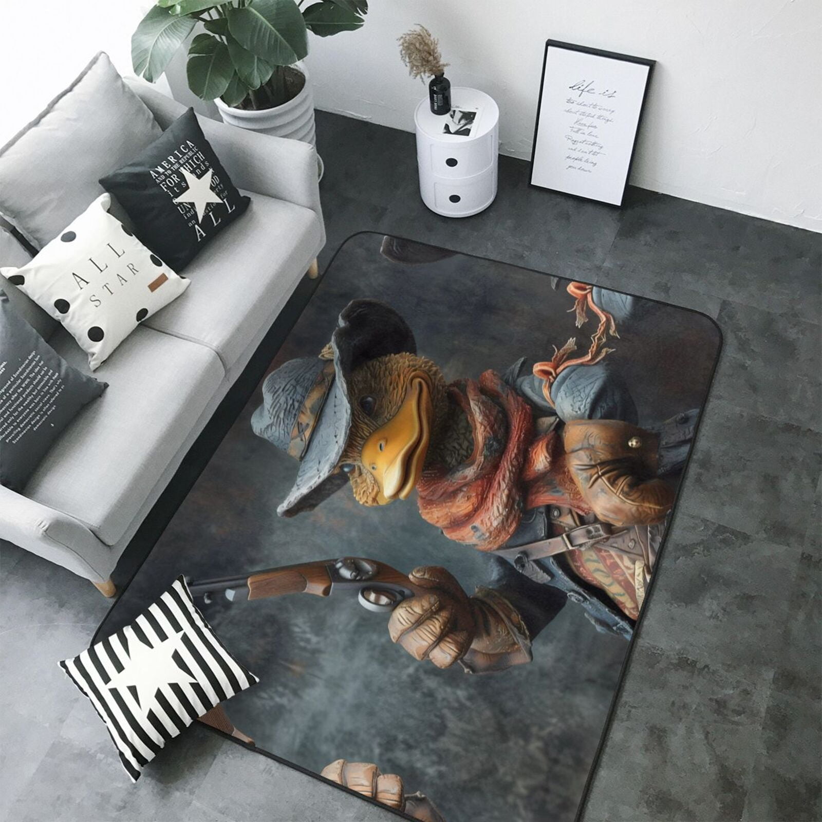 Western Cowboy Duck Area Rugs for Living Room Bedroom, 5x7 Soft Throw ...