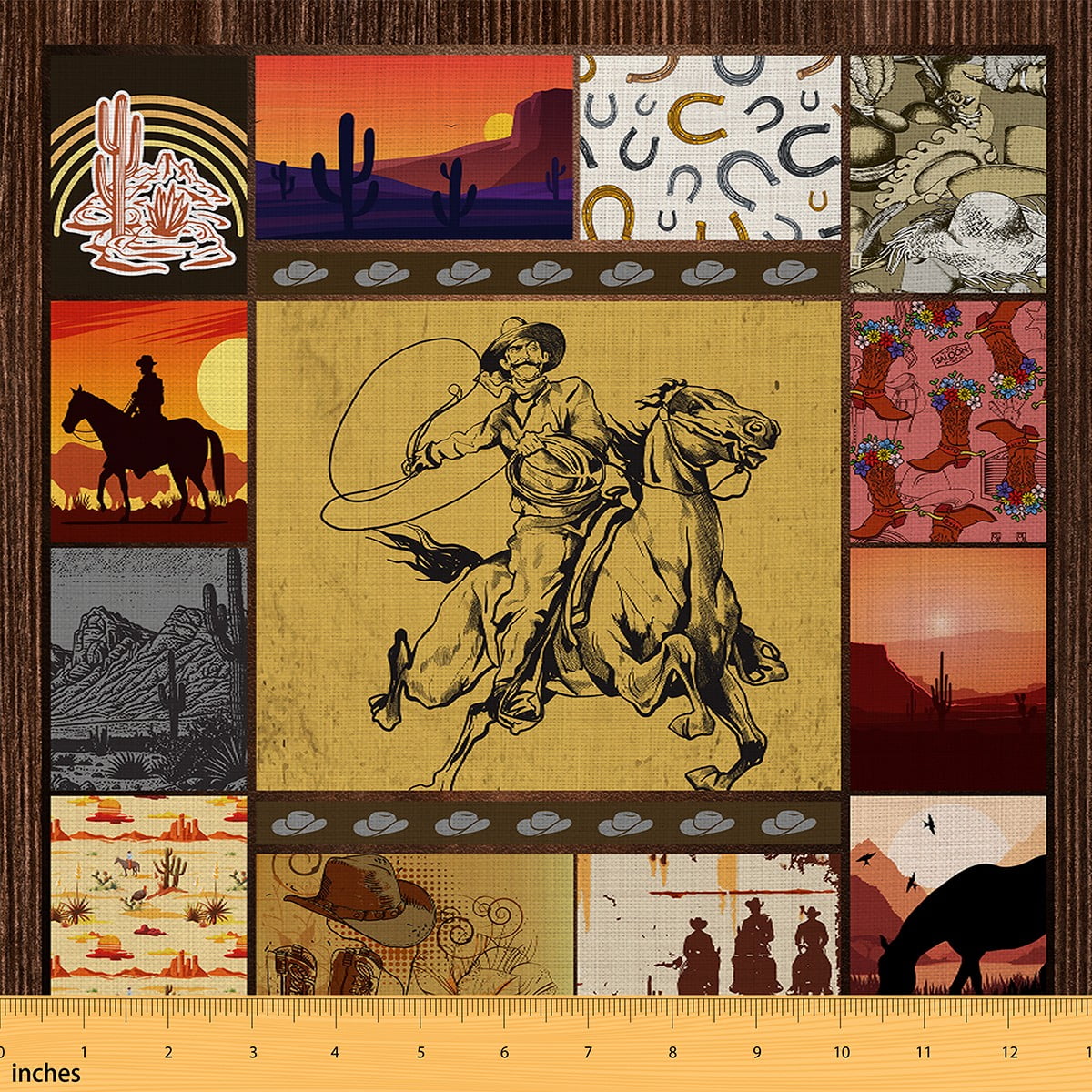 Western Cowboy Fabric by The Yard Brown Southwestern Boho Aztec ...