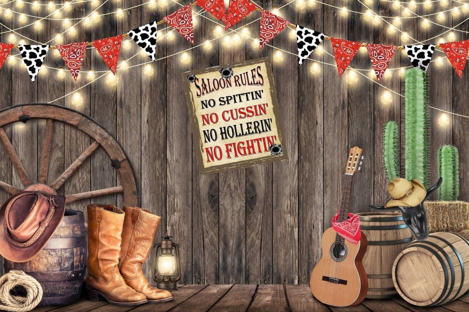 Western Cowboy Happy Birthday Photo Backdrop White Horse Vintage ...
