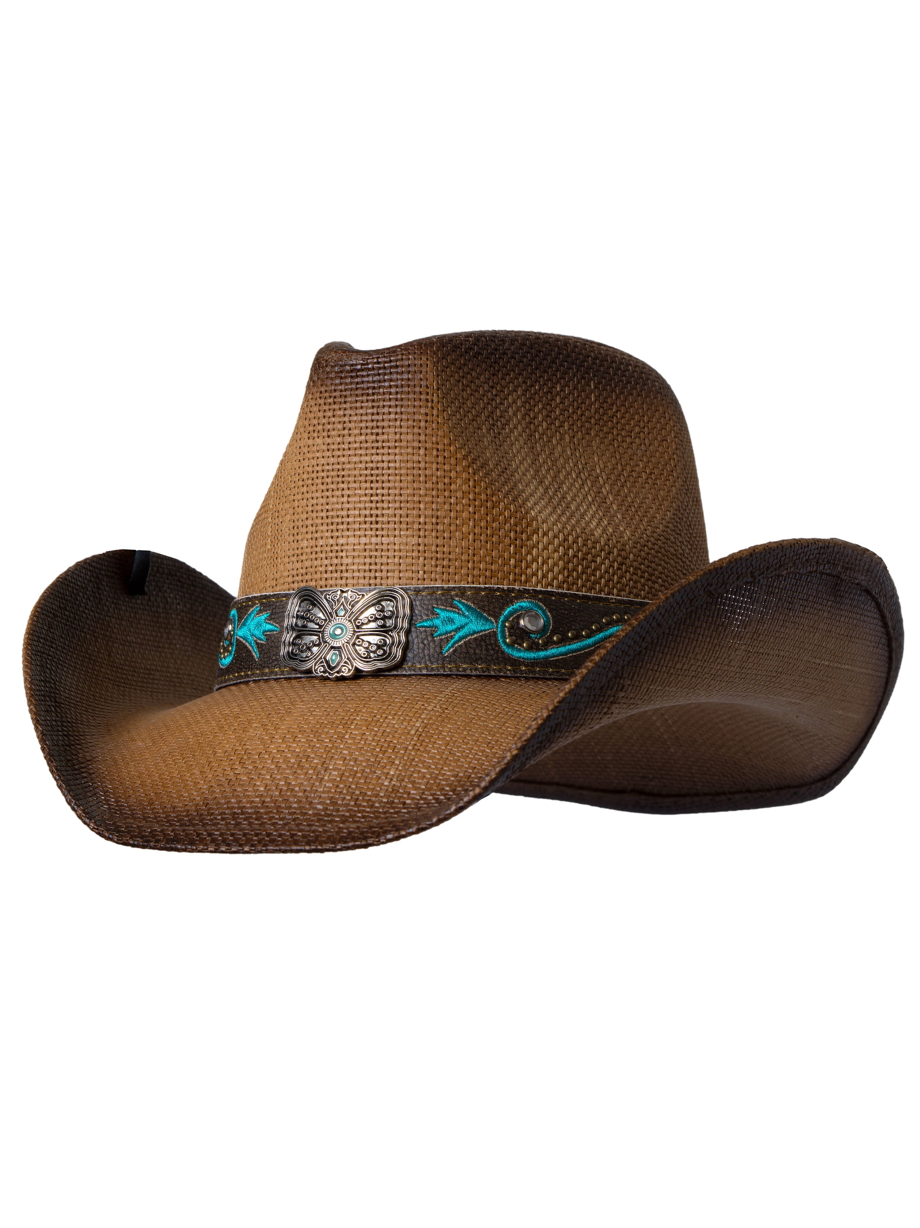 Western Cowboy Hat For Men Women, Rustic Mettalic Butterfly Band ...