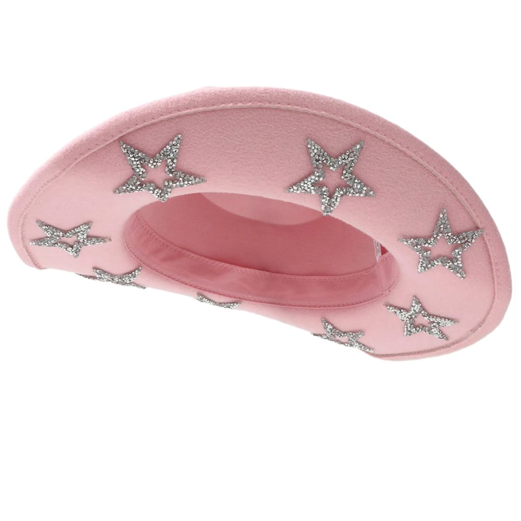 Western Cowboy Hat Roll Brims Hat Sequined Five Pointed Star Cowgirl ...