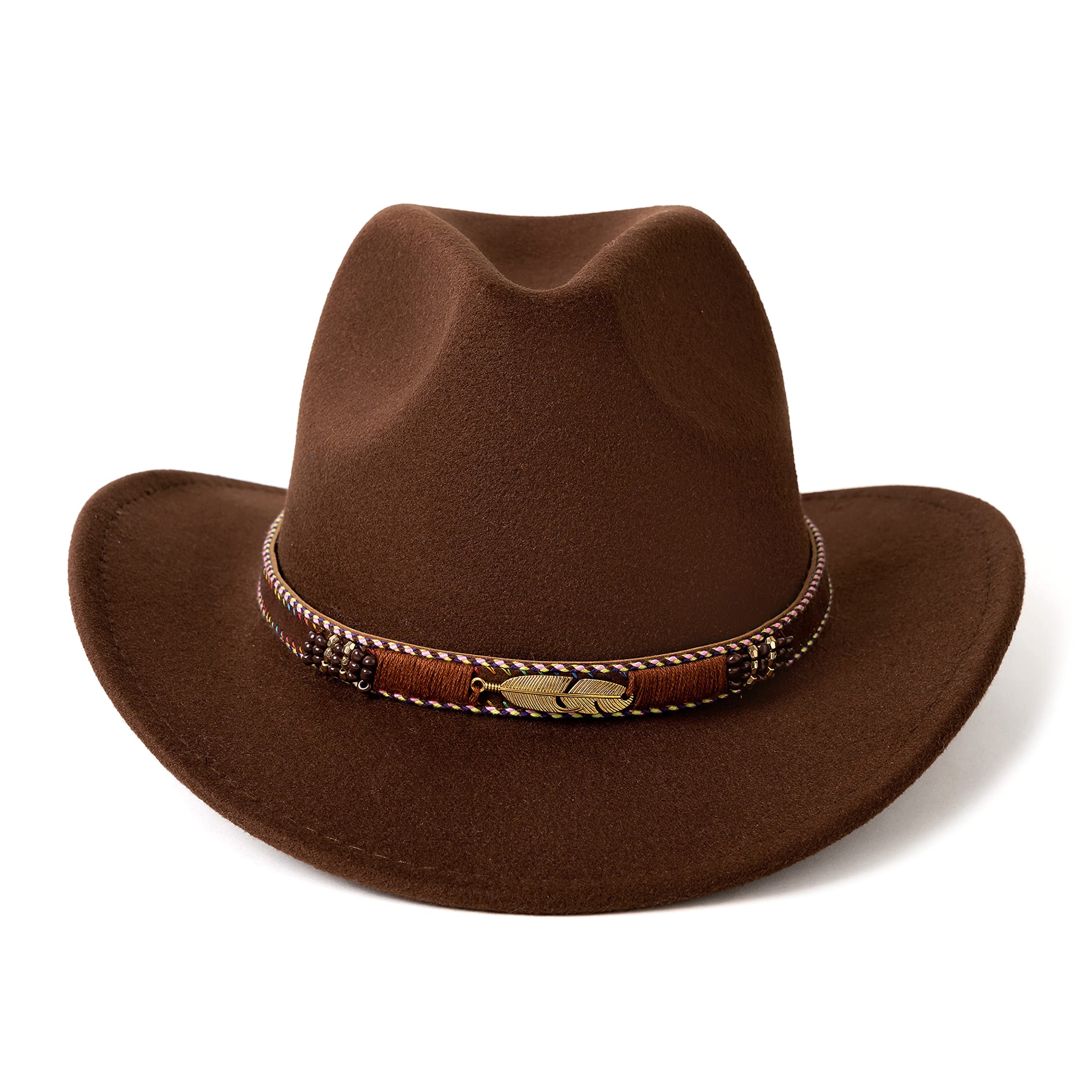 Western Cowboy Hat Wide Brim Outdoor Fedora Hat - Walmart.com