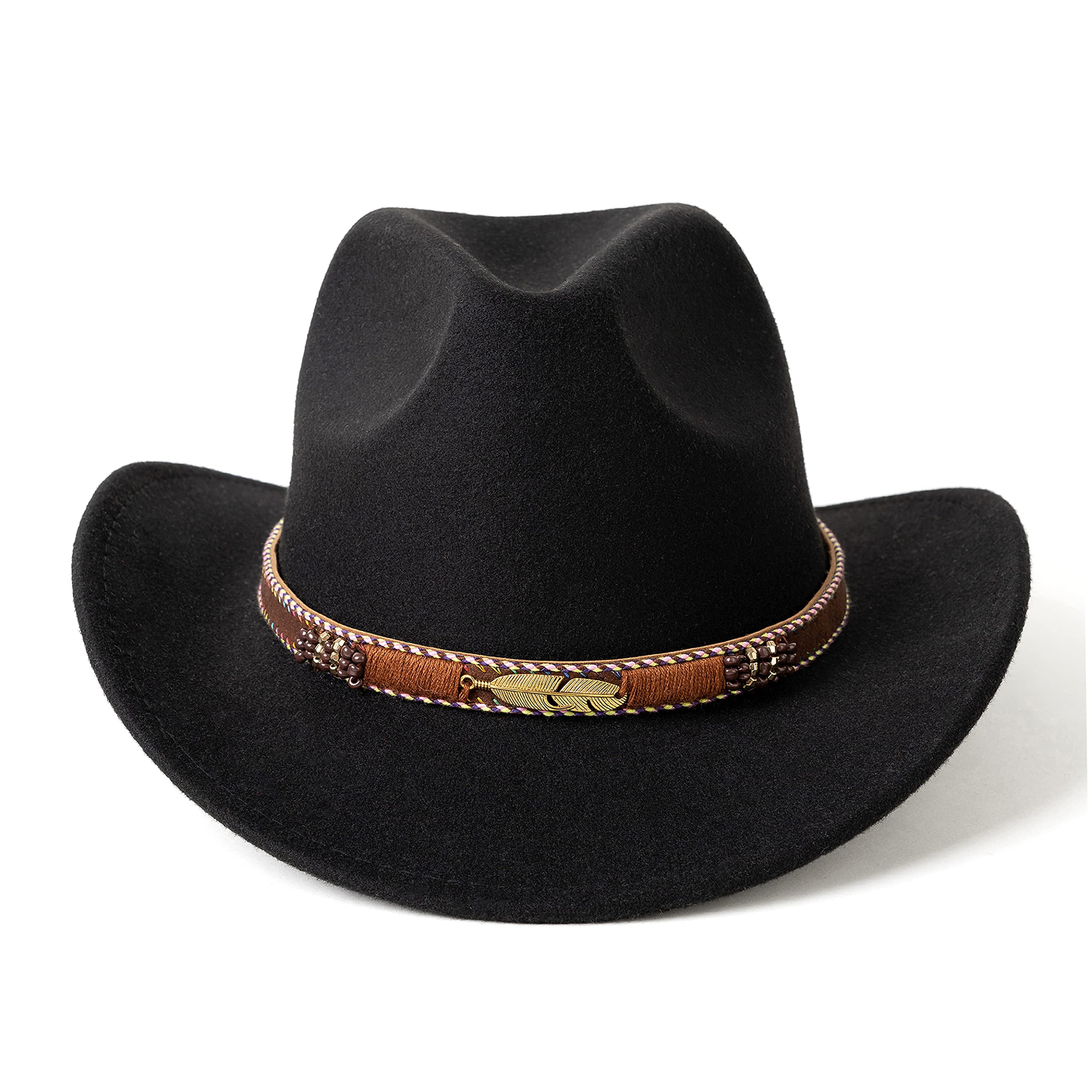 Western Cowboy Hat Wide Brim Outdoor Fedora Hat - Walmart.com