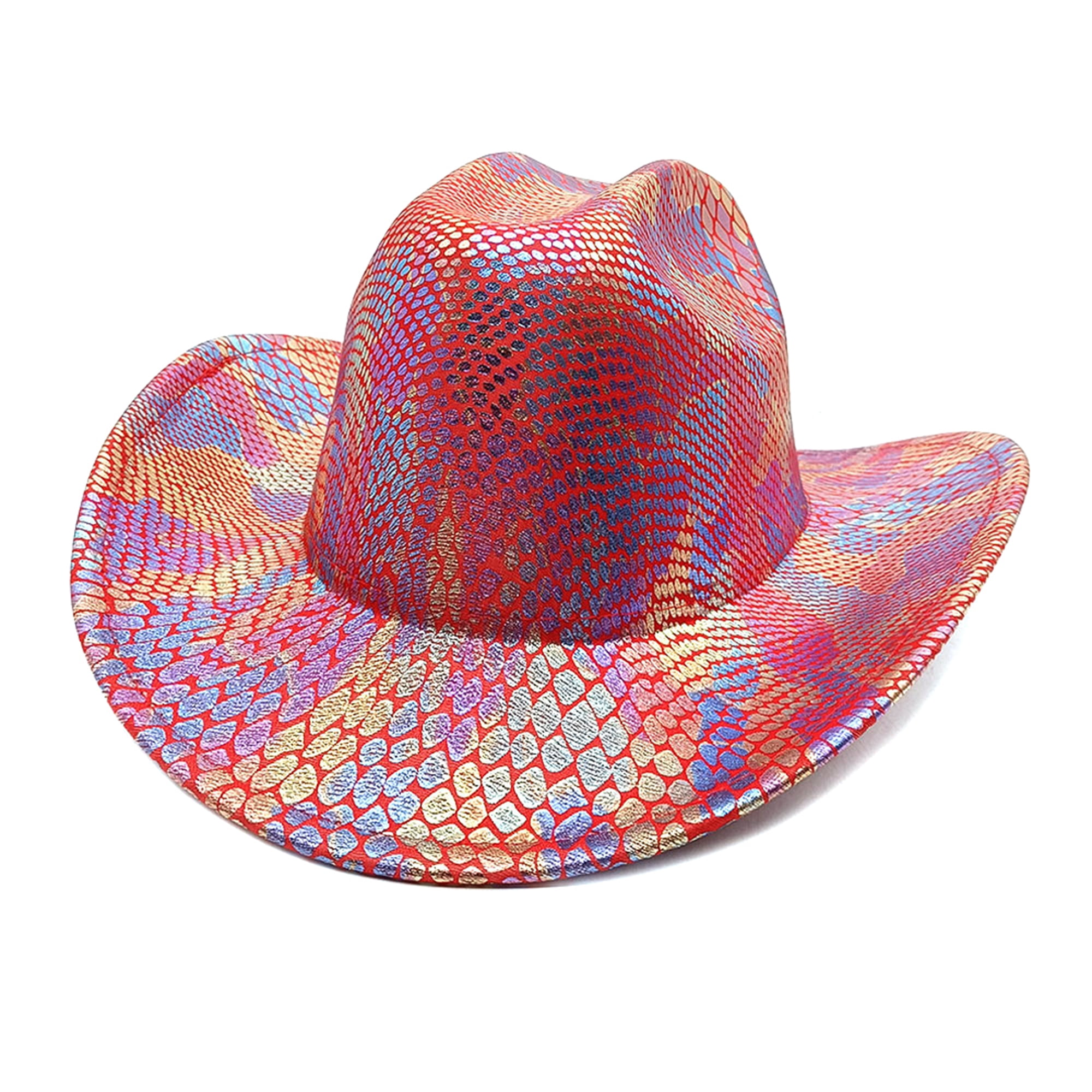 Western Cowboy Hat for Women Girl Neon Sparkly Glitter Space Cowboy Hat ...