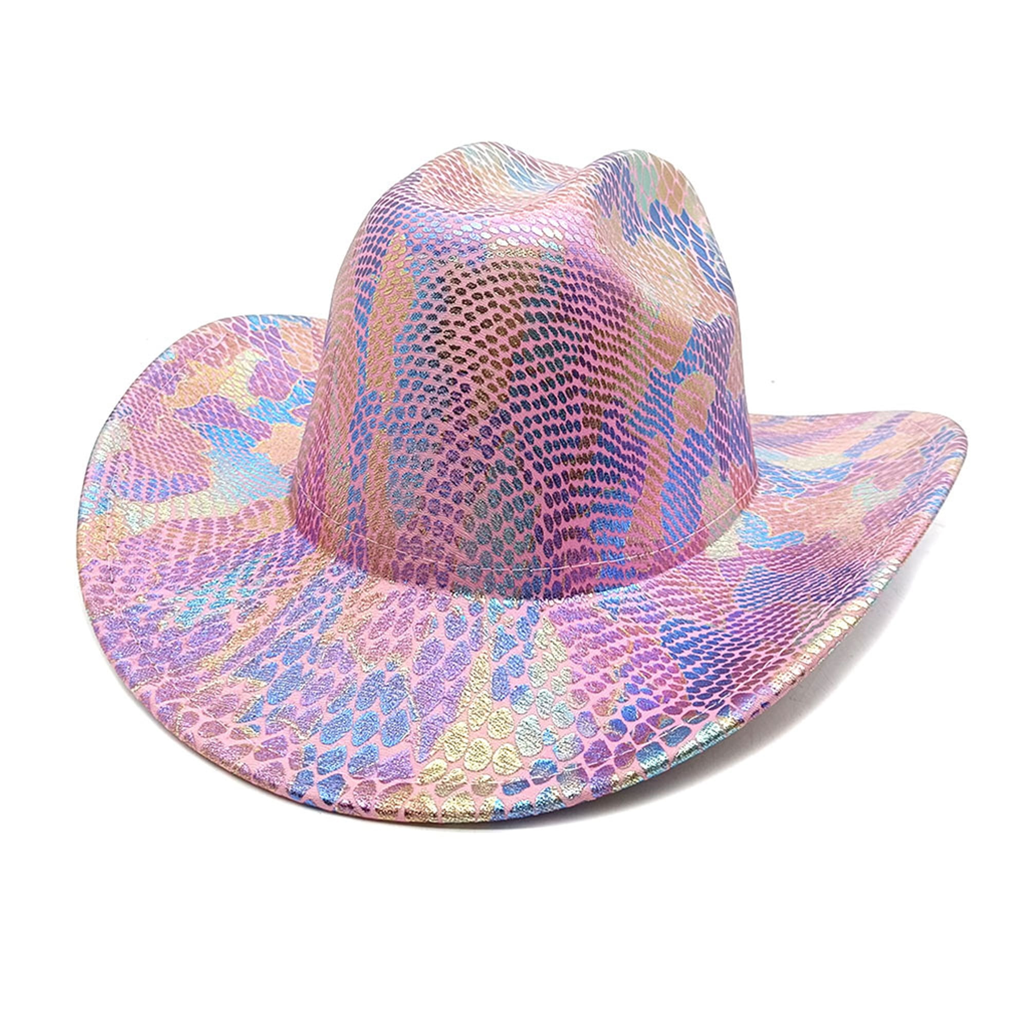 Western Cowboy Hat for Women Girl Neon Sparkly Glitter Space Cowboy Hat ...