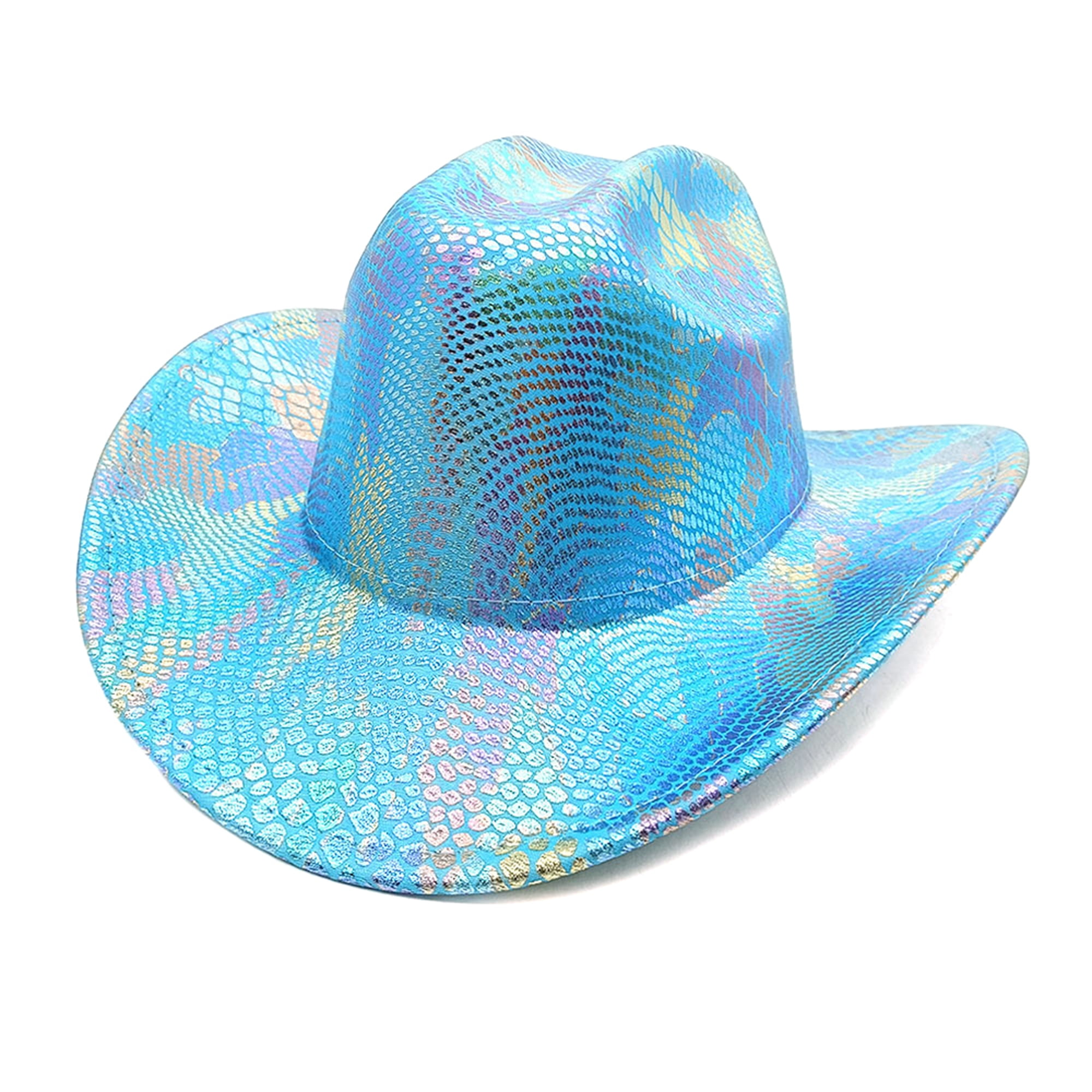 Western Cowboy Hat for Women Girl Neon Sparkly Glitter Space Cowboy Hat ...