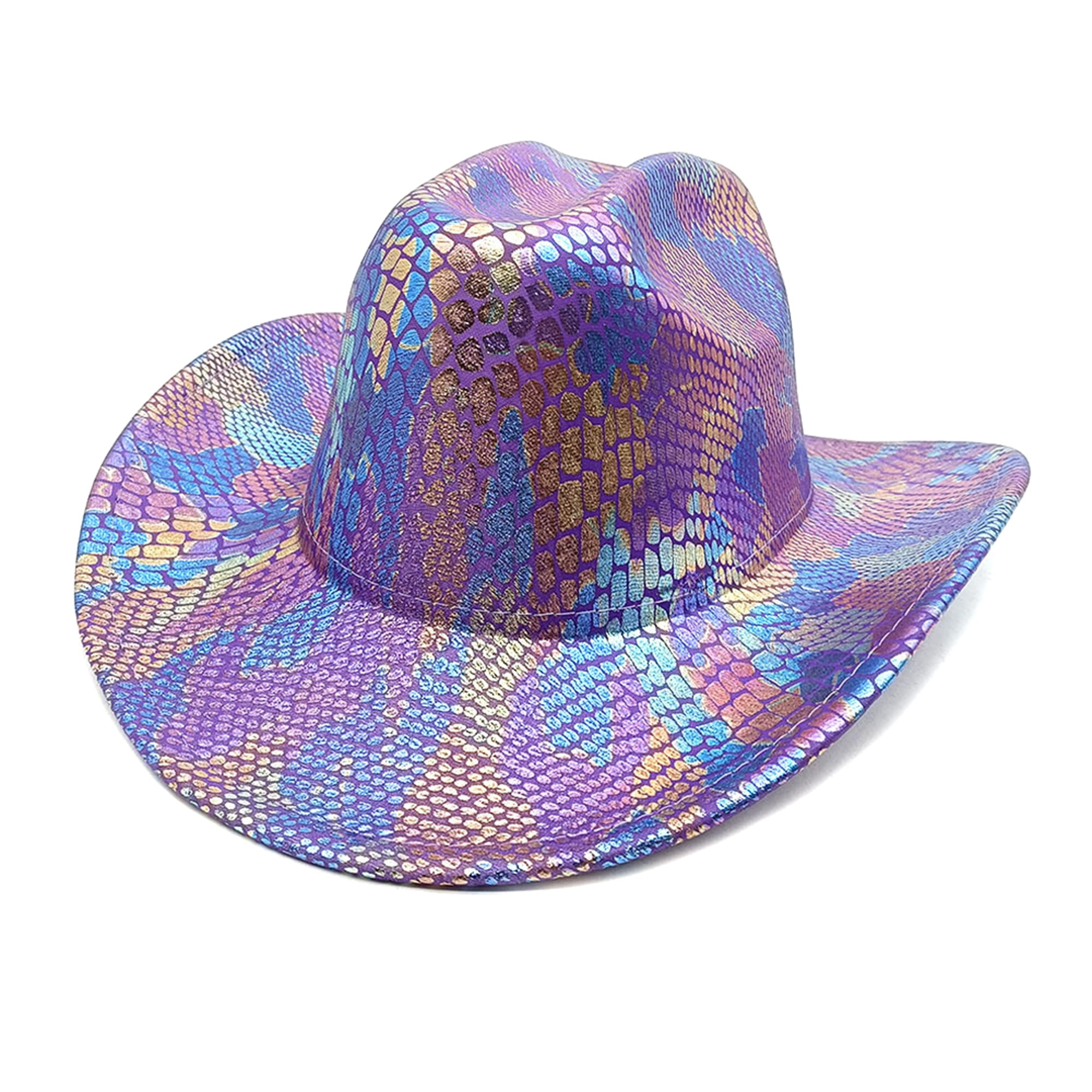 Western Cowboy Hat for Women Girl Neon Sparkly Glitter Space Cowboy Hat ...