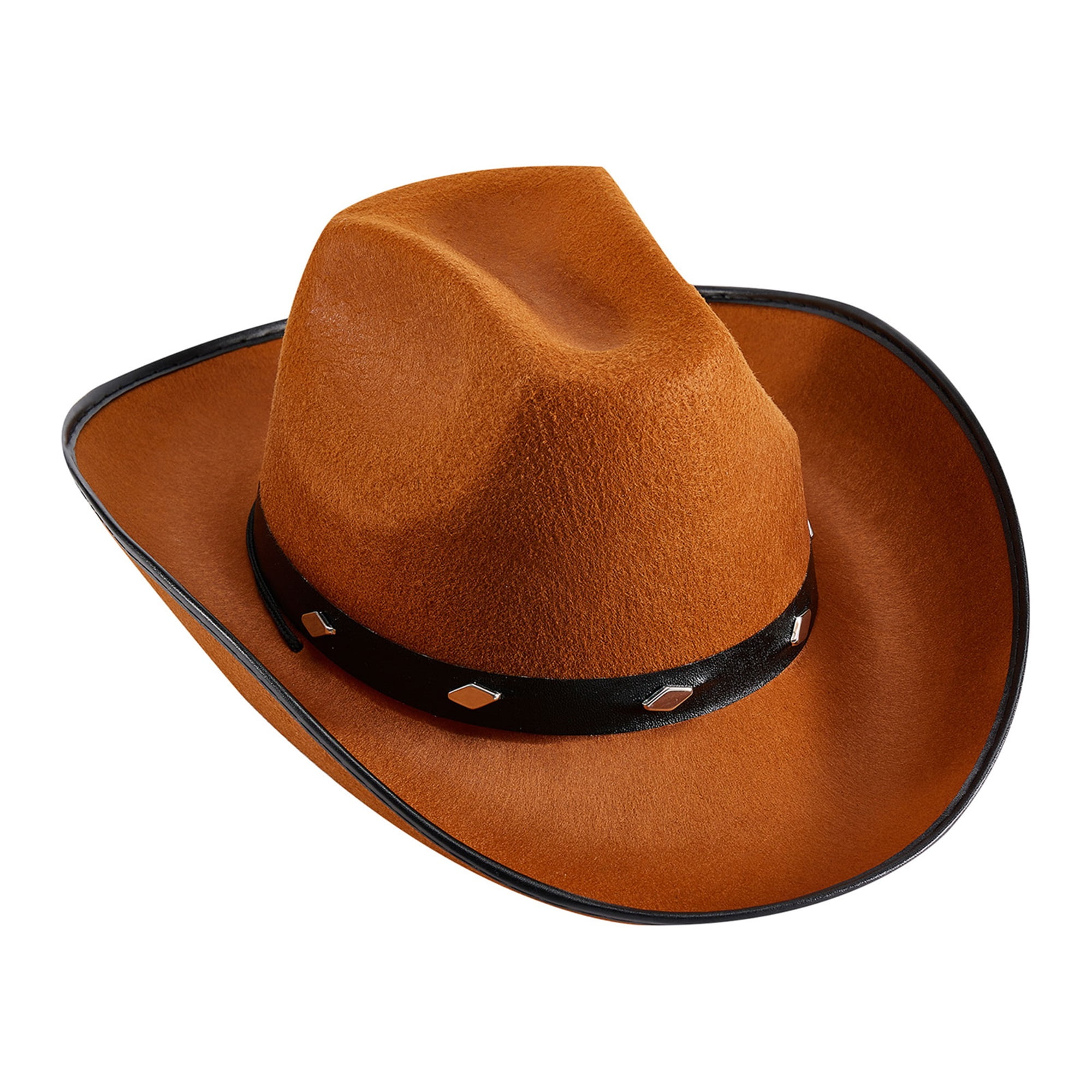 Western Cowboy Hat for Men Women Felt Wide Brim Cowgirl Hat with Strap ...