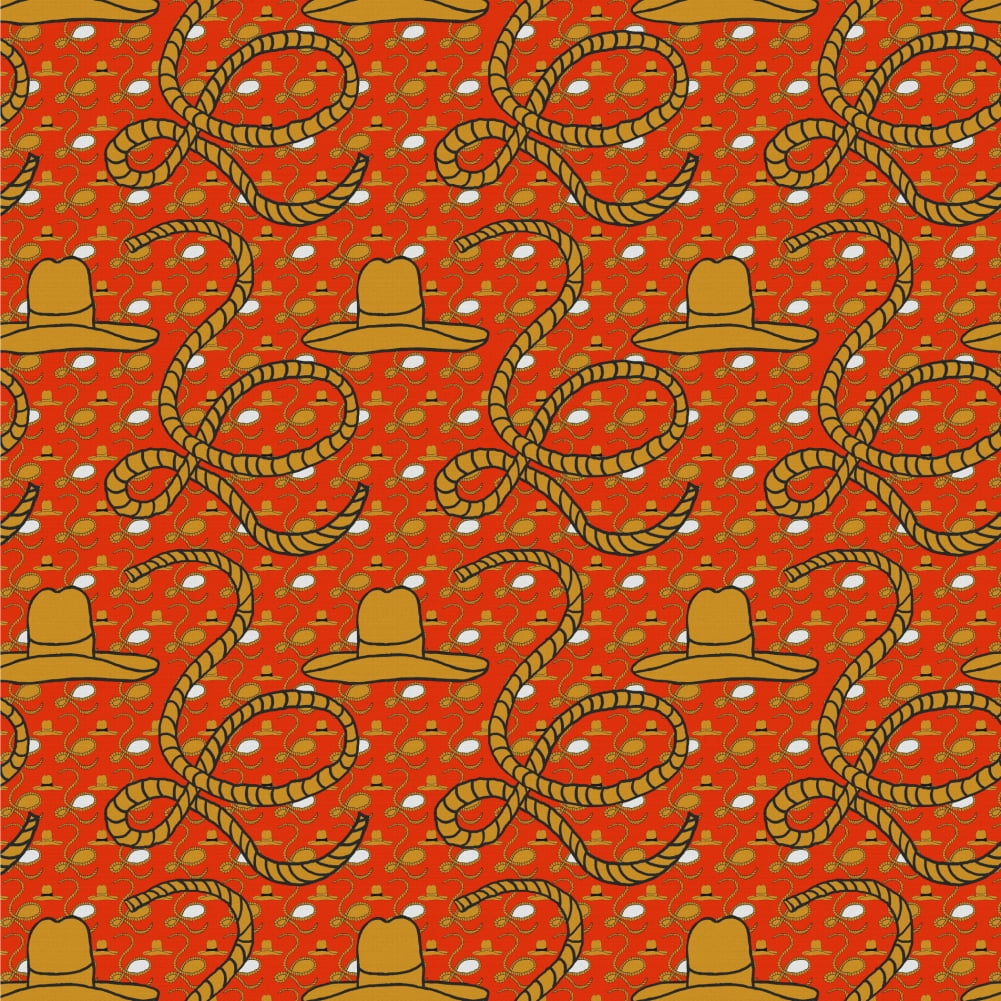 Western Cowboy Hats and Roping Pattern Premium Roll Gift Wrap Wrapping ...