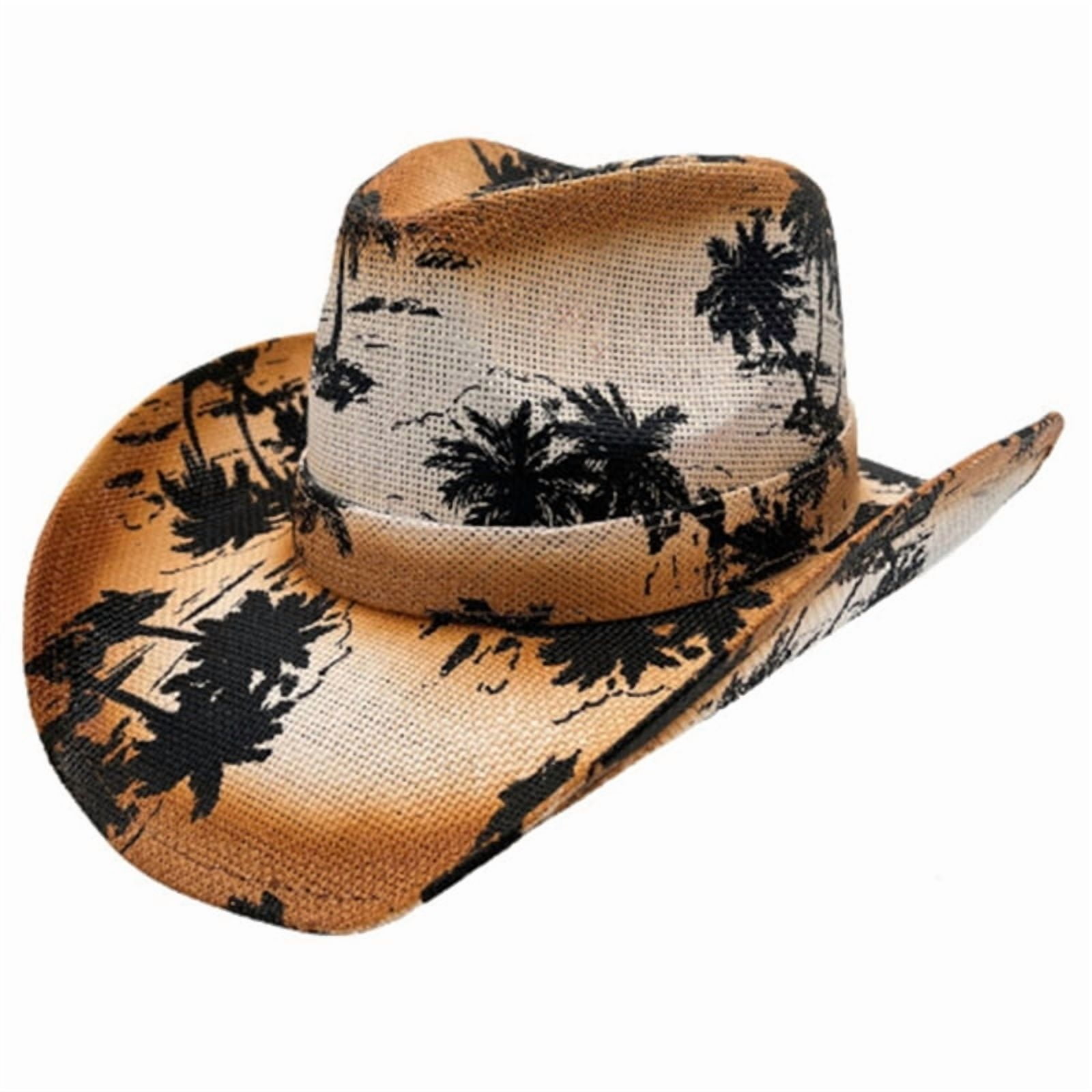 Western Cowboy Hats with Color Printed Disco Party Rolled Brims Hats ...