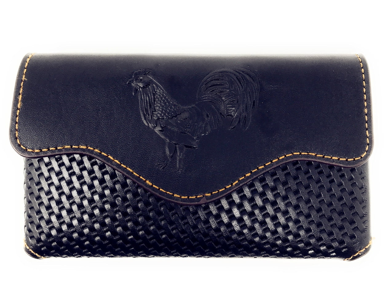 Western Cowboy Horizontal Basketweave Leather Rooster Smartphone Belt ...