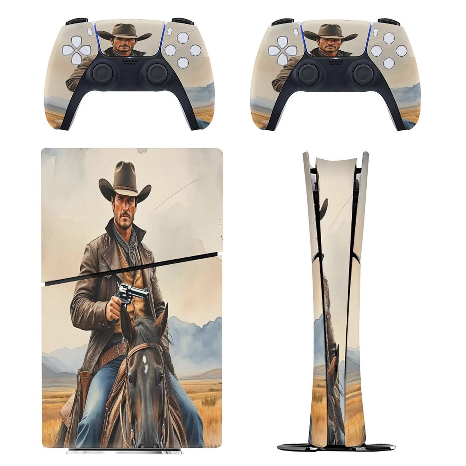 Western Cowboy Horse PS5/PS5 Slim Digital Disc Skin Sticker For Console ...