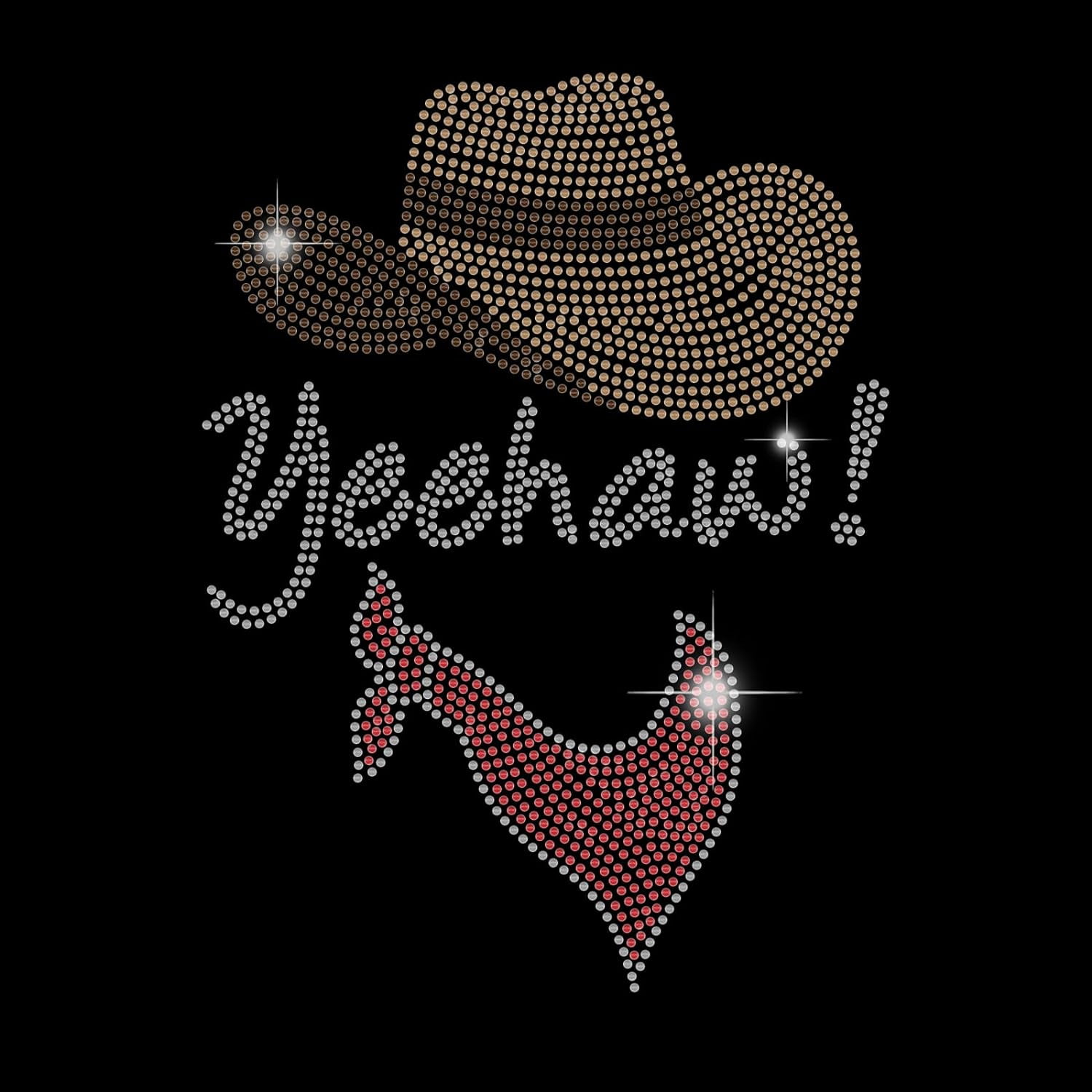 Western Cowboy Iron on Rhinestone Cowboy Heat Transfer T-Shirt Decor ...