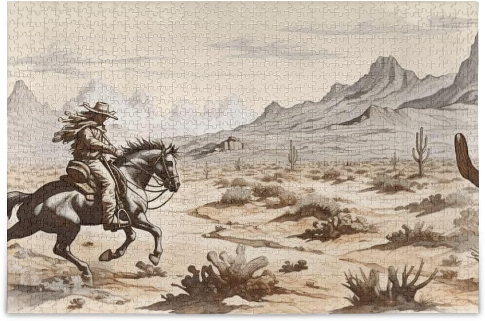 Western Cowboy Jigsaw Puzzles Challenge Games, Hand Made Puzzles ...