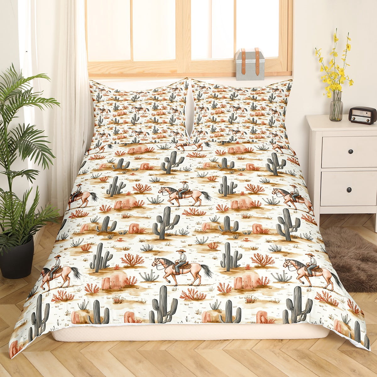 Western Cowboy King Bedding Set,West Style Cowboy Horse Duvet Cover ...