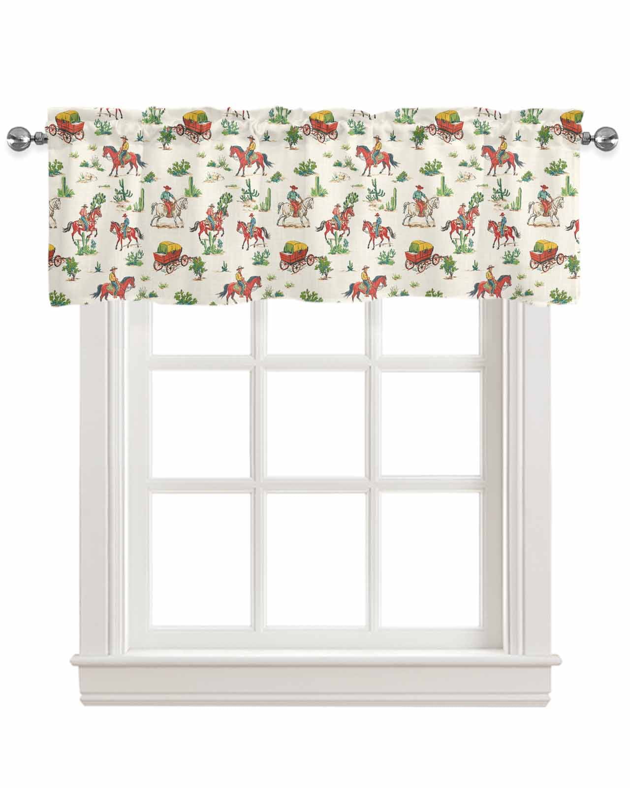 Western Cowboy Kitchen Valances for Windows Farmhouse Linen Window ...