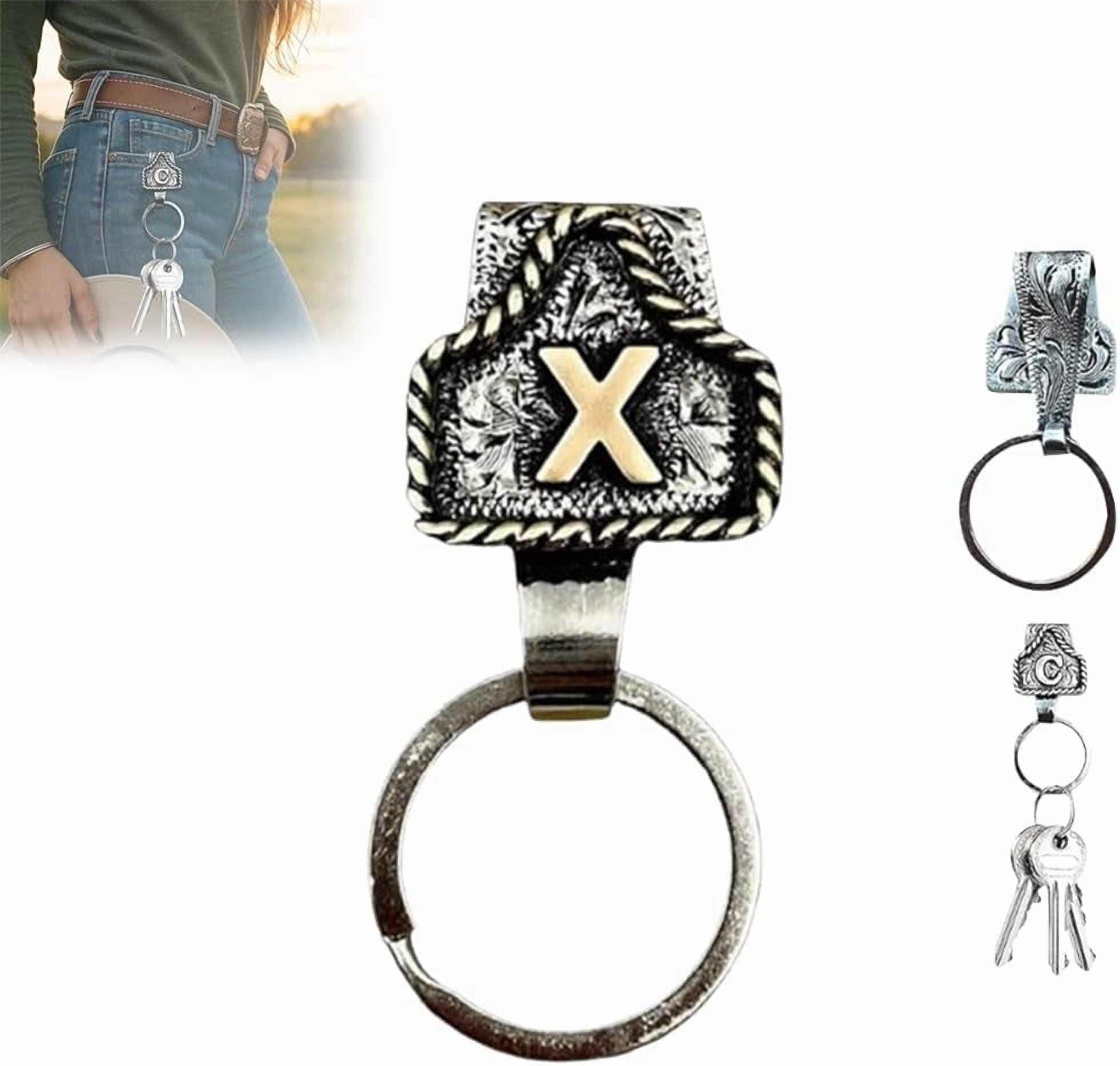 Western Cowboy Letter Keychain, Vintage Handmade Letter A-Z Initial ...