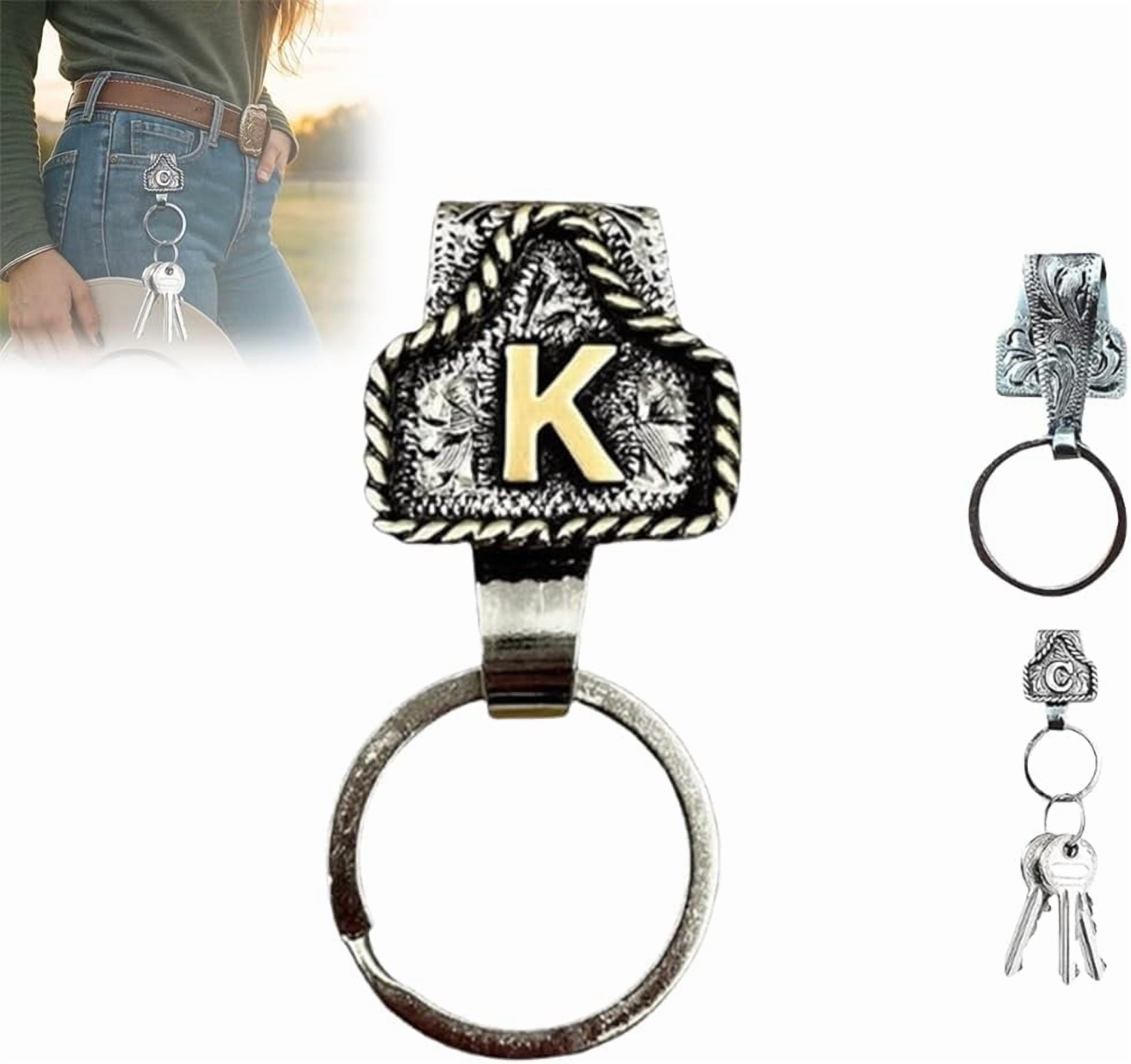 Western Cowboy Letter Keychain, Vintage Handmade Letter A-Z Initial ...