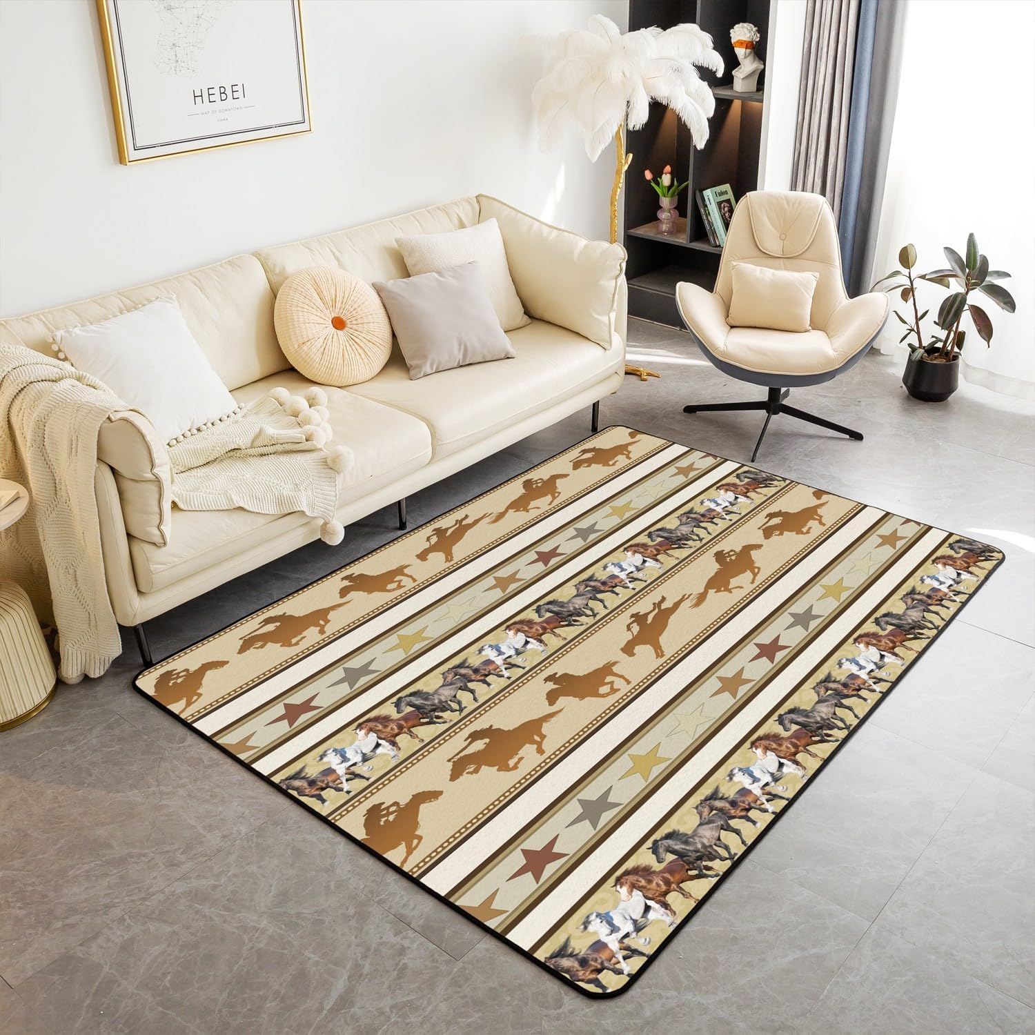 Western Cowboy Living Room Rugs for Girls Boys Kids Area Rug ...