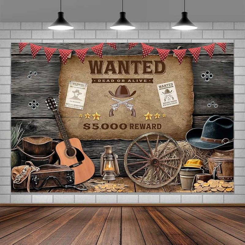 Western Cowboy Mugshot Backdrop Money Reward Photography Background ...
