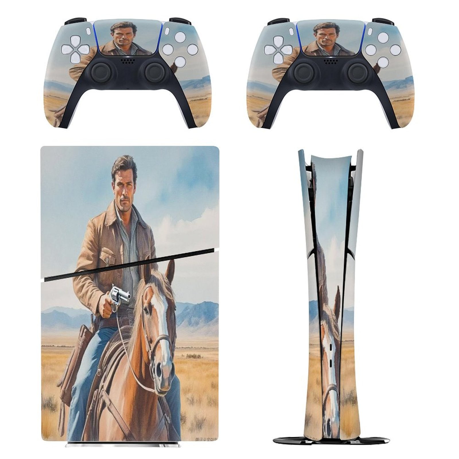 Western Cowboy PS5/PS5 Slim Digital Disc Skin Sticker For Console And ...