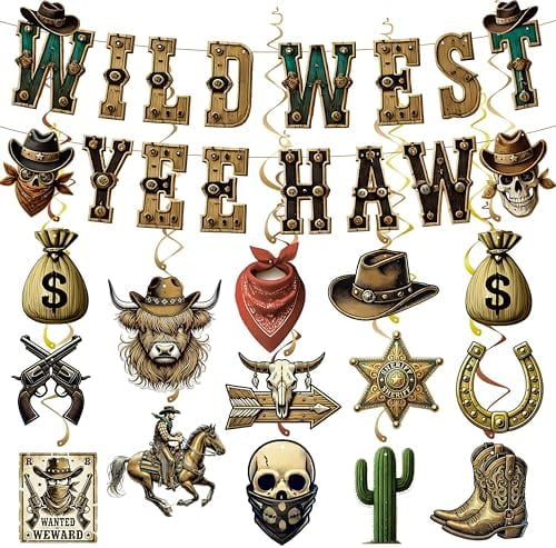 Western Cowboy Party Decorations - West Rodeo Theme Decor Wild West Yee ...