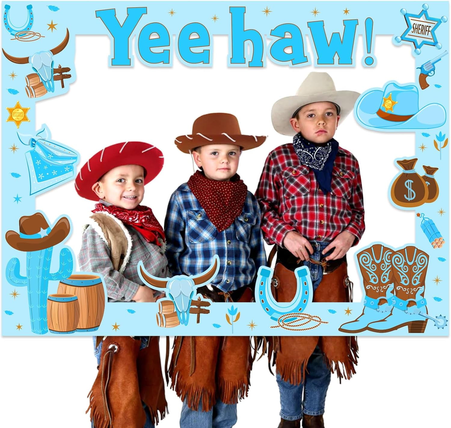 Western Cowboy Party Photo Props, Yee Haw First Radeo Birthday ...