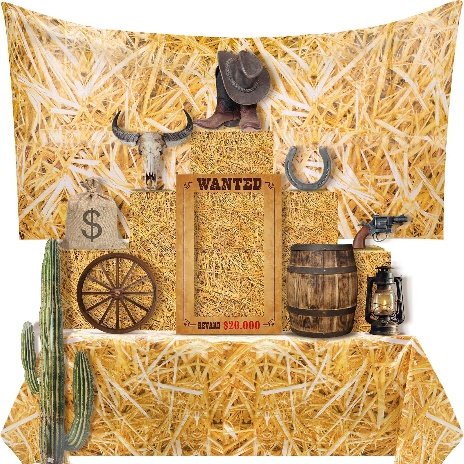 Western Cowboy PartyITSC Decorations Hay Bale Party Accessory Western ...