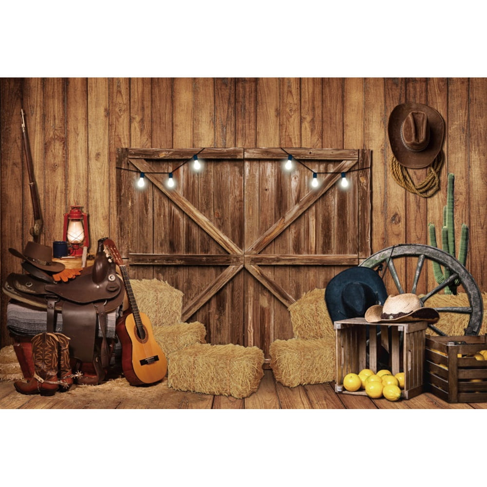 Western Cowboy Photography Backdrop Wild West Rustic Farm Barn Wood ...