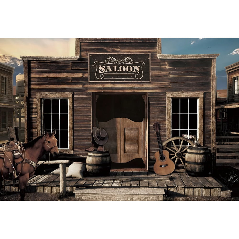 Western Cowboy Photography Backdrop Wild West Rustic Farm Barn Wood ...