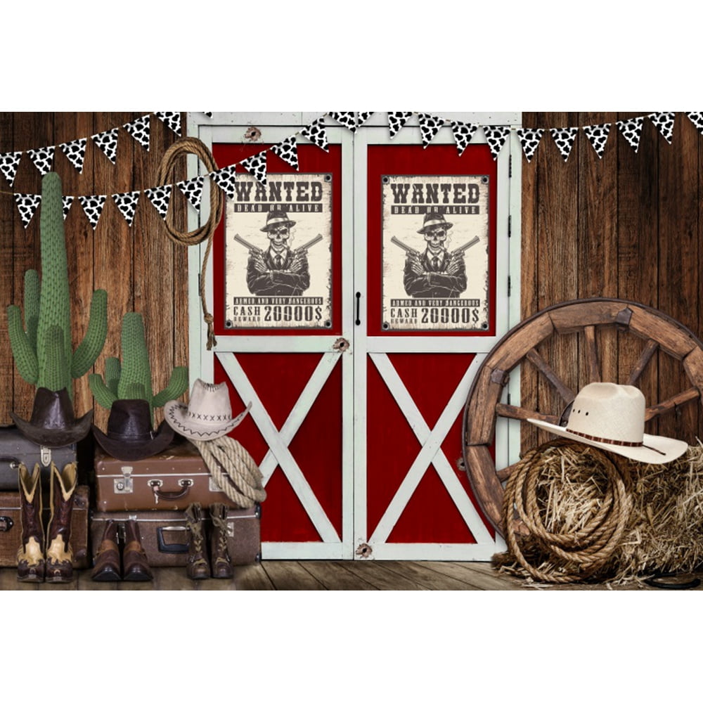 Western Cowboy Photography Backdrop Wild West Rustic Farm Barn Wood ...