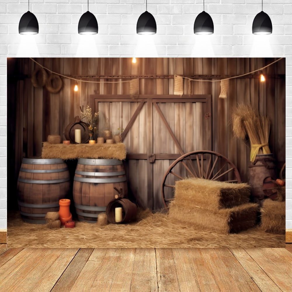 Western Cowboy Photography Background Horse Rustic Farm Wood Barn Door ...