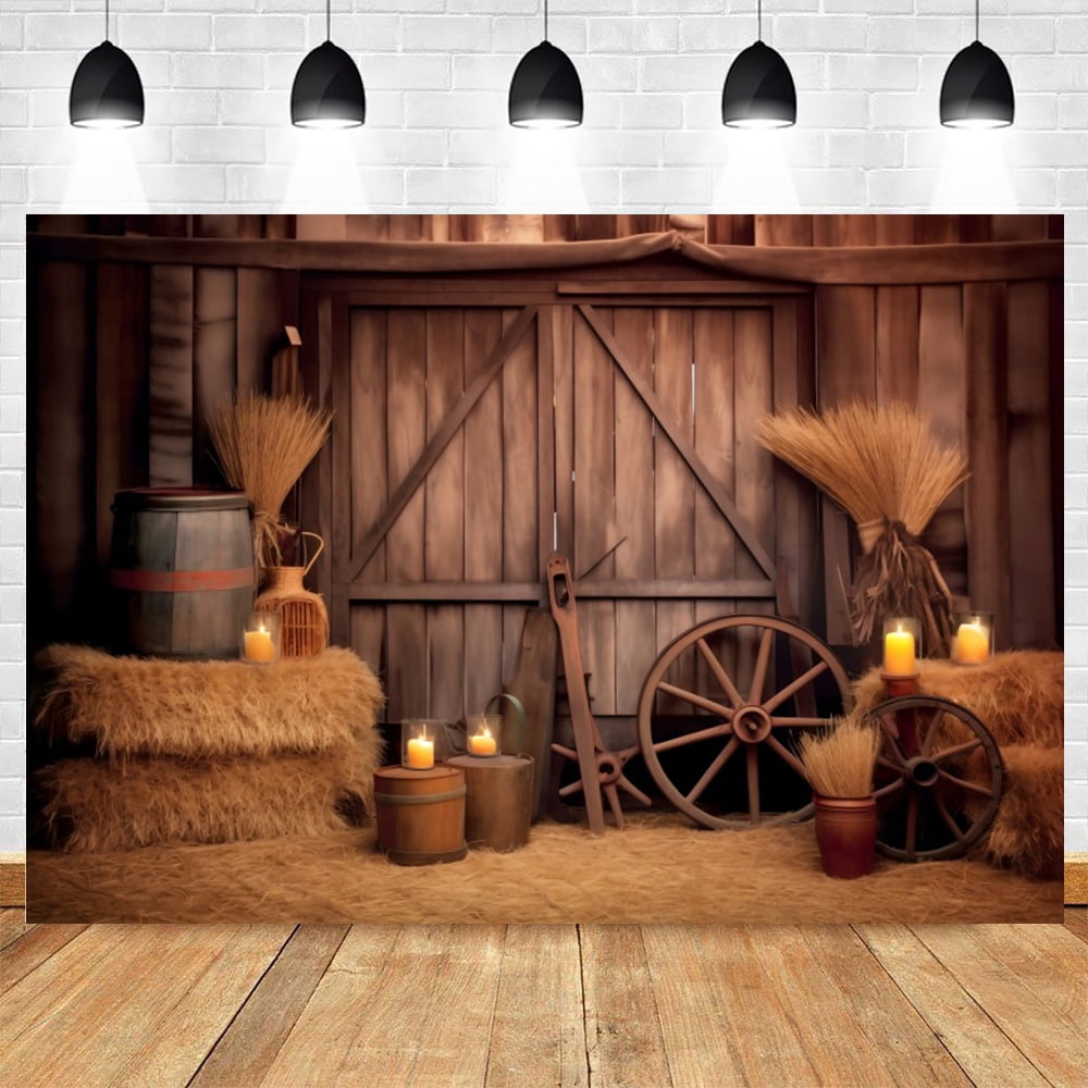 Western Cowboy Photography Background Horse Rustic Farm Wood Barn Door ...