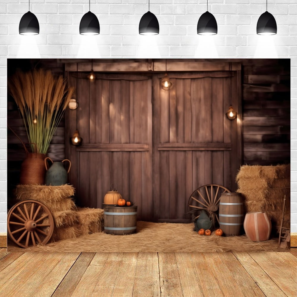 Western Cowboy Photography Background Horse Rustic Farm Wood Barn Door ...