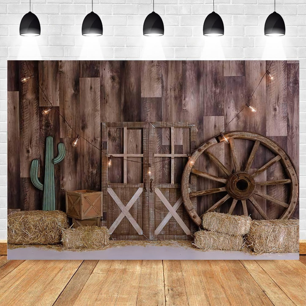 Western Cowboy Photography Background Horse Rustic Farm Wood Barn Door ...