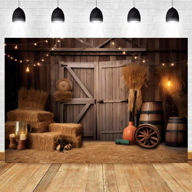 Western Cowboy Photography Background Horse Rustic Farm Wood Barn Door ...
