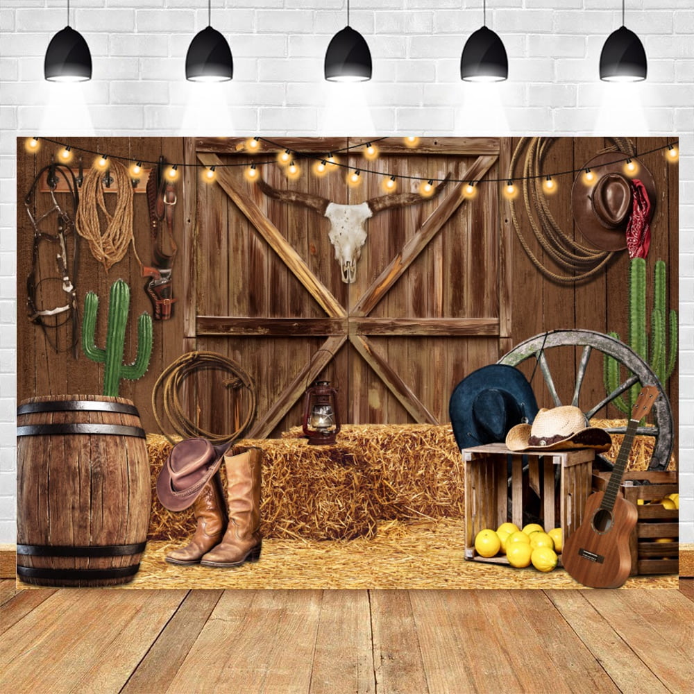 Western Cowboy Photography Background Horse Rustic Farm Wood Barn Door ...