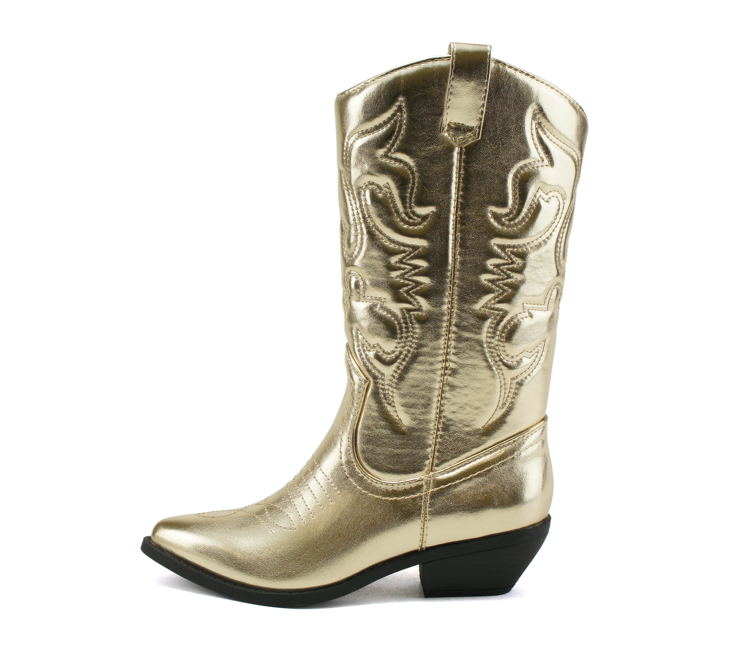 Western Cowboy Pointed Toe Knee High Pull On Tabs Boots - Walmart.com