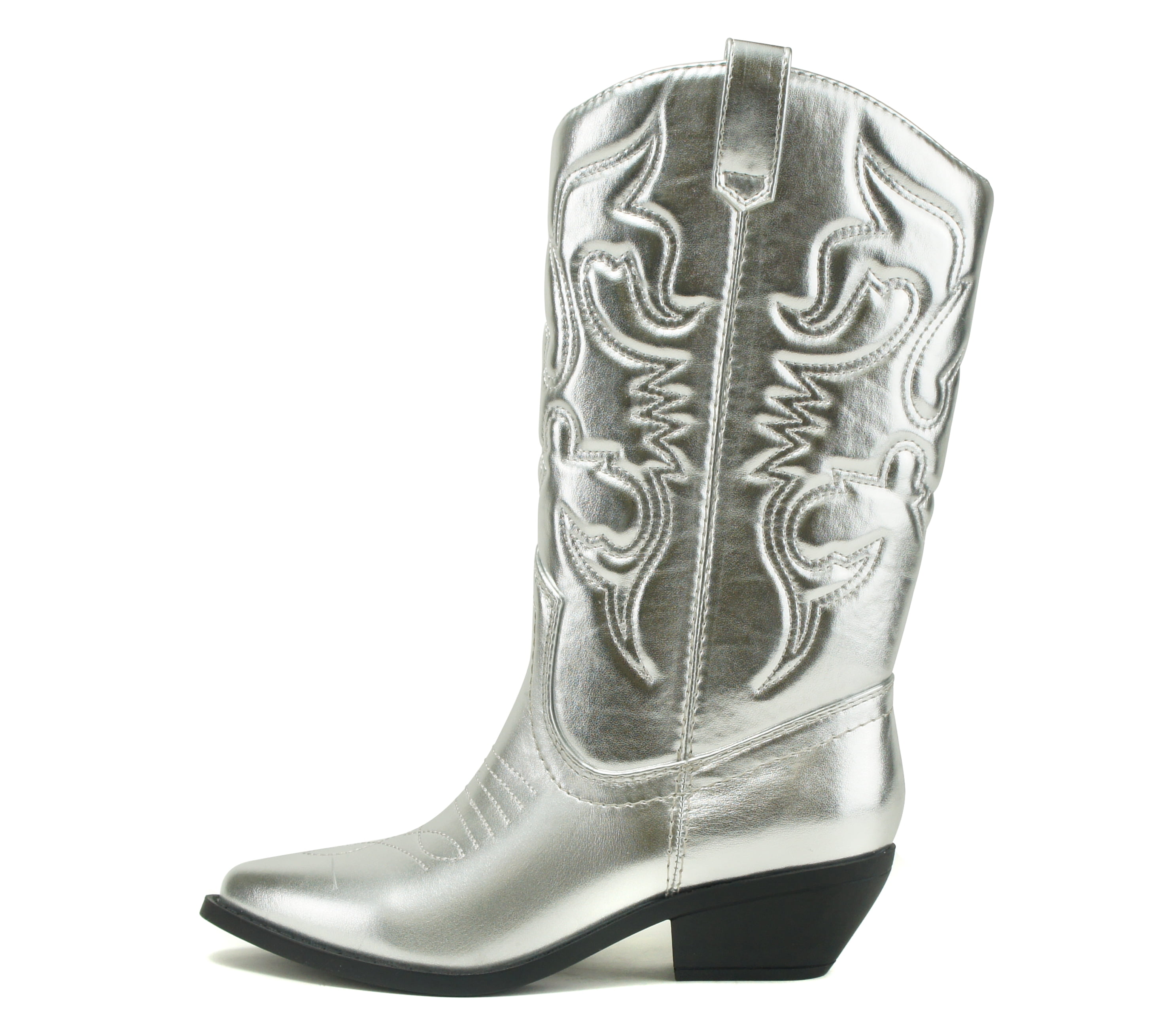 Western Cowboy Pointed Toe Knee High Pull On Tabs Boots - Walmart.com