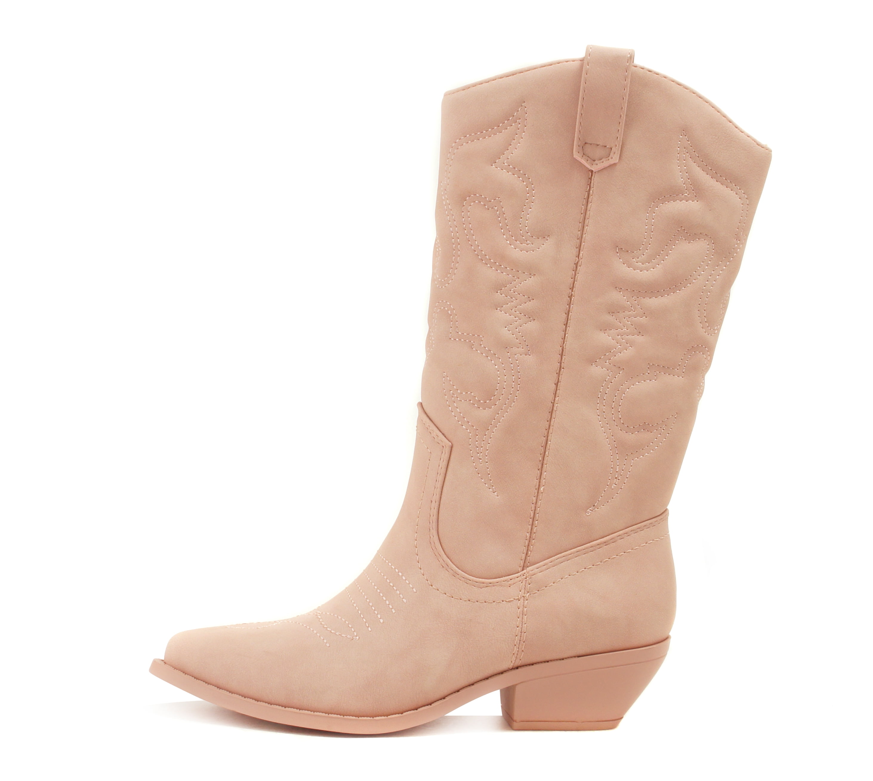 Western Cowboy Pointed Toe Knee High Pull On Tabs Boots - Walmart.com