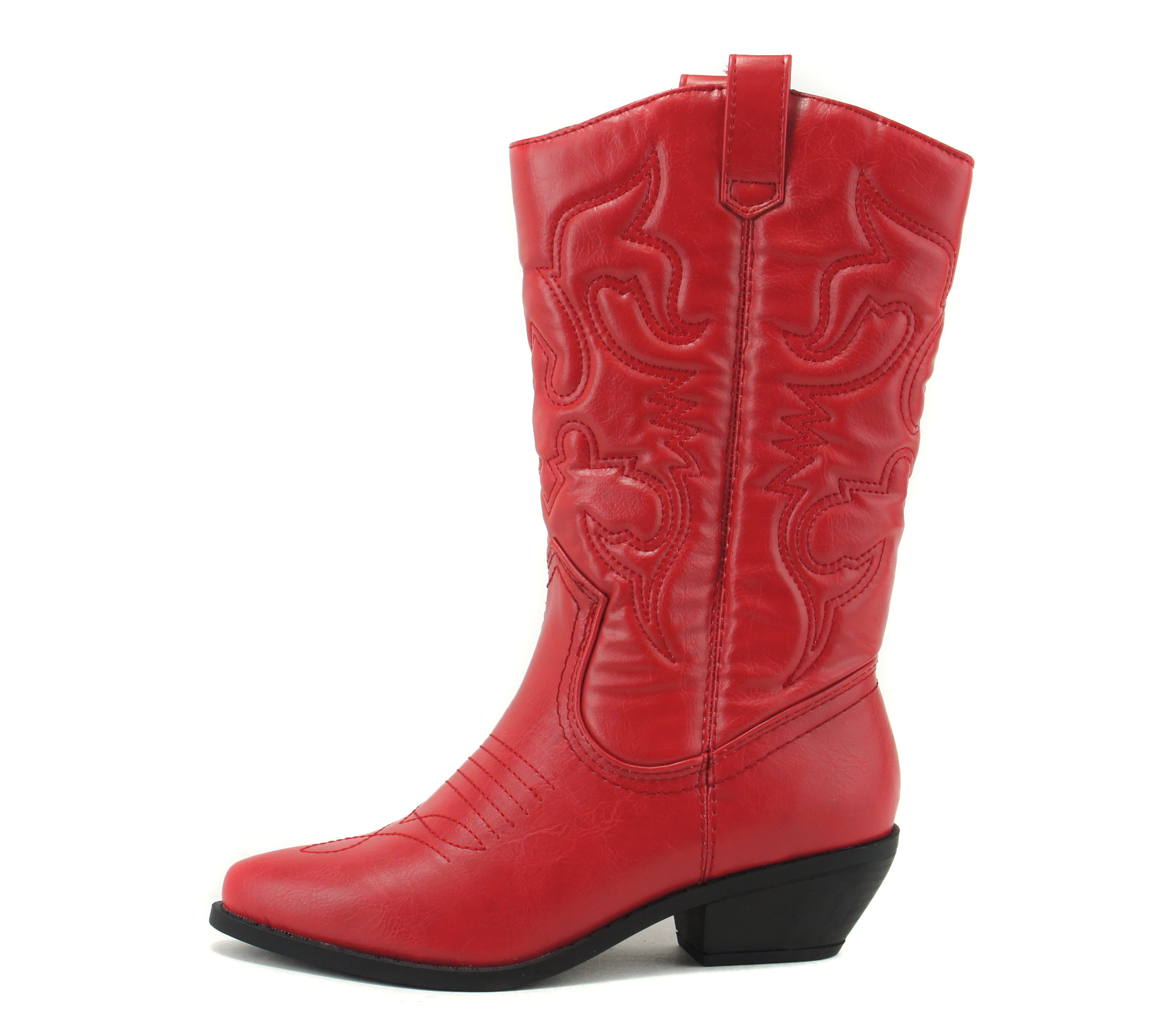 Western Cowboy Pointed Toe Knee High Pull On Tabs Boots - Walmart.com