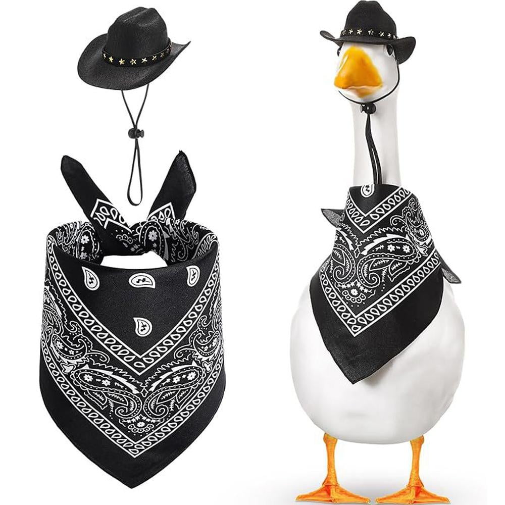 Western Cowboy Porch Goose , Goose Statue Clothes Cowboy Hat with ...
