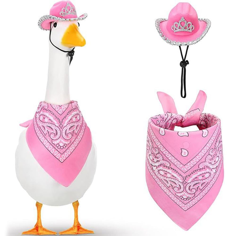 Western Cowboy Porch Goose , Goose Statue Clothes Cowboy Hat with ...