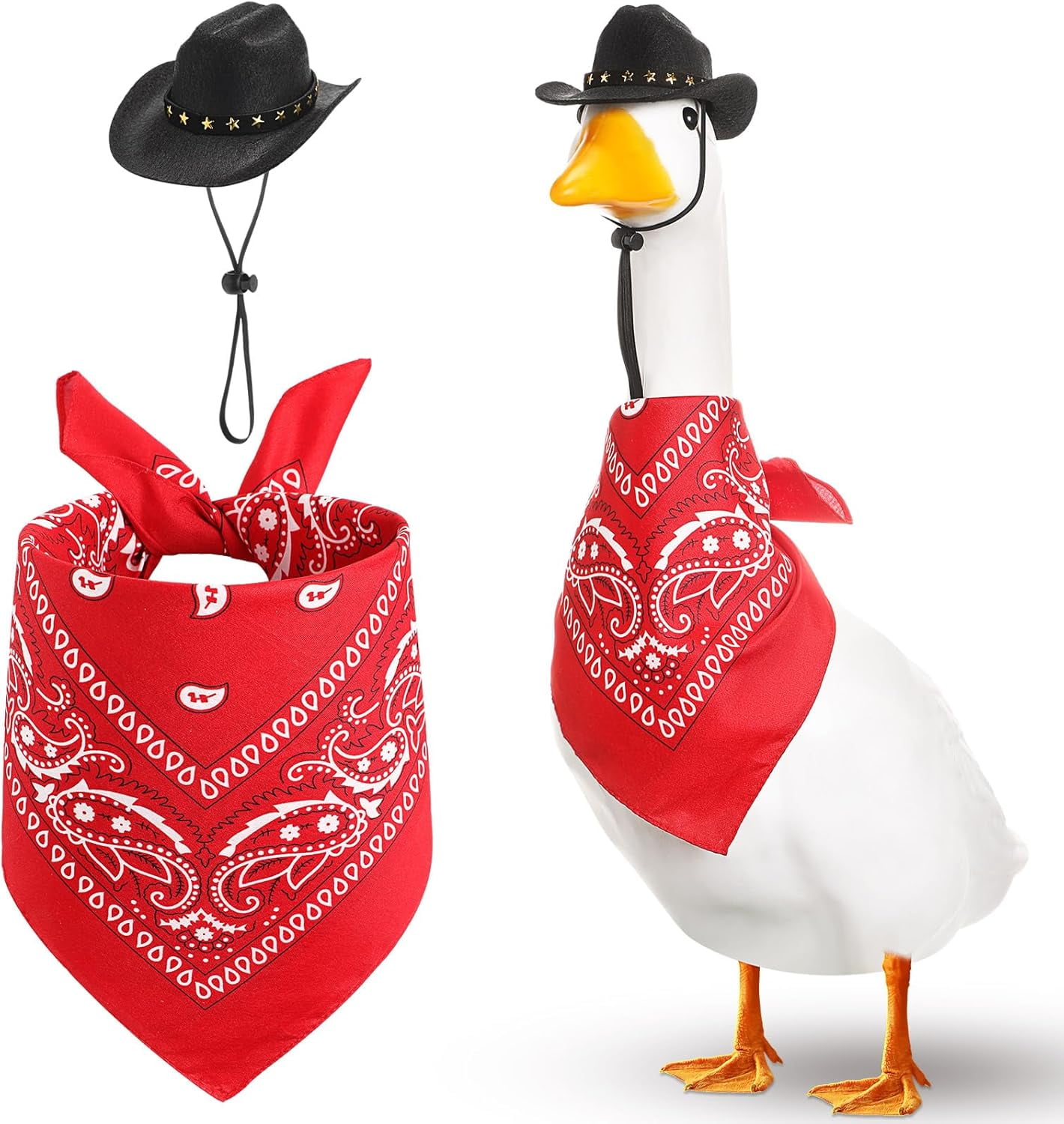 Western Cowboy Porch Goose Outfits for 23"/ 17'' Lawn Cement Goose ...