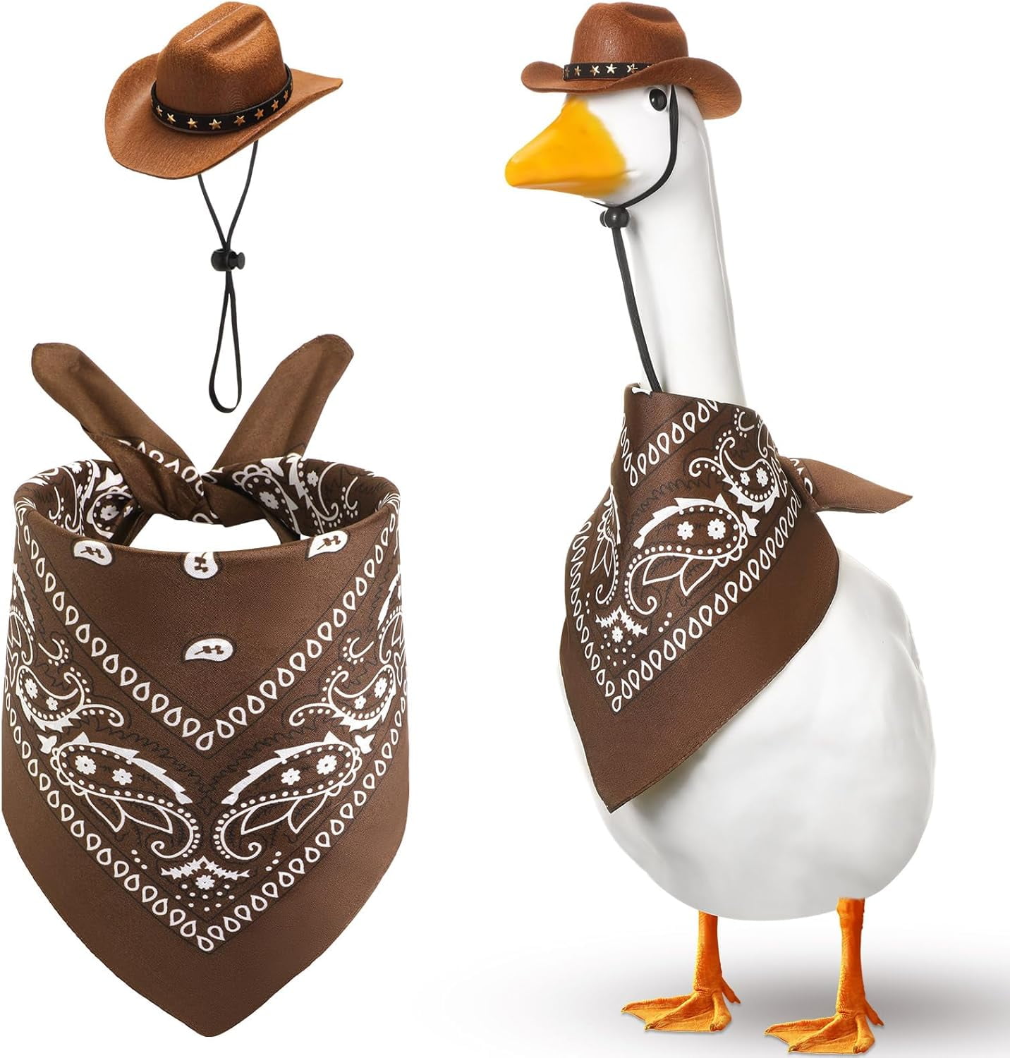 Western Cowboy Porch Goose Outfits for 23"/ 17'' Lawn Cement Goose ...