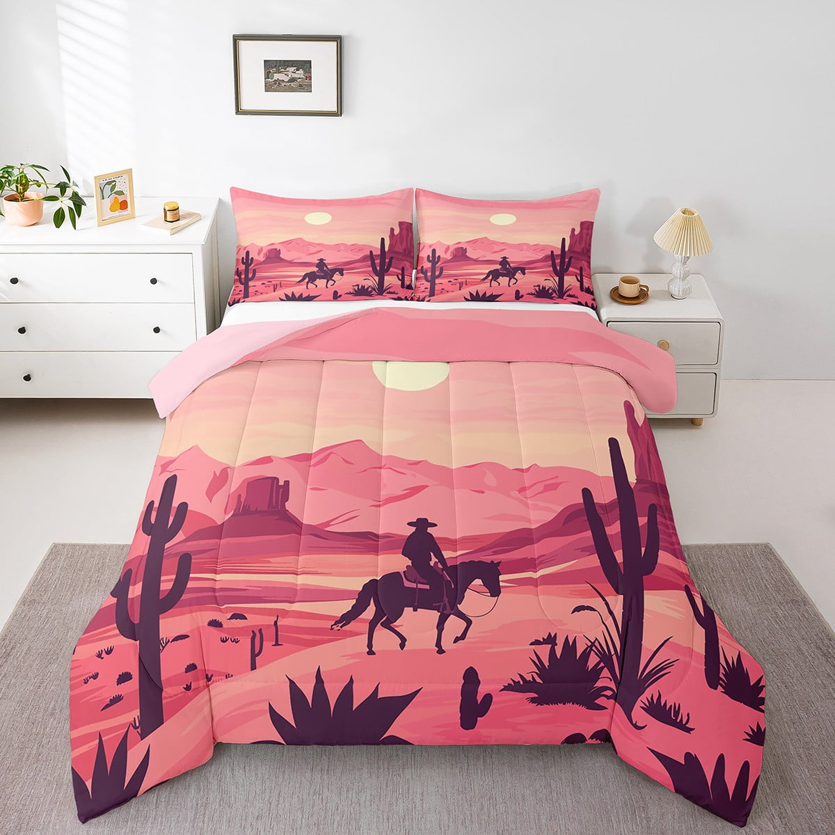 Western Cowboy Queen Bedding Set,West Style Horse Comforter Set Room ...