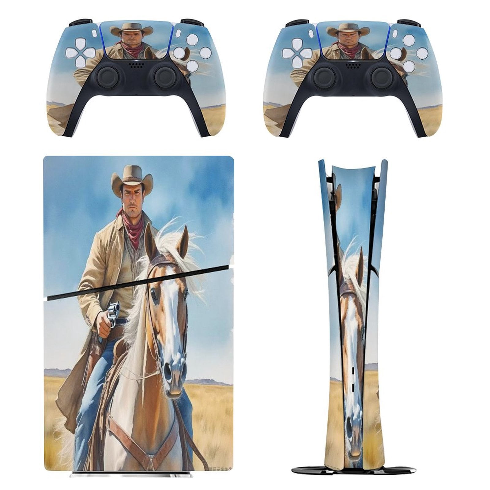 Western Cowboy Riding PS5/PS5 Slim Digital Disc Skin Sticker For ...