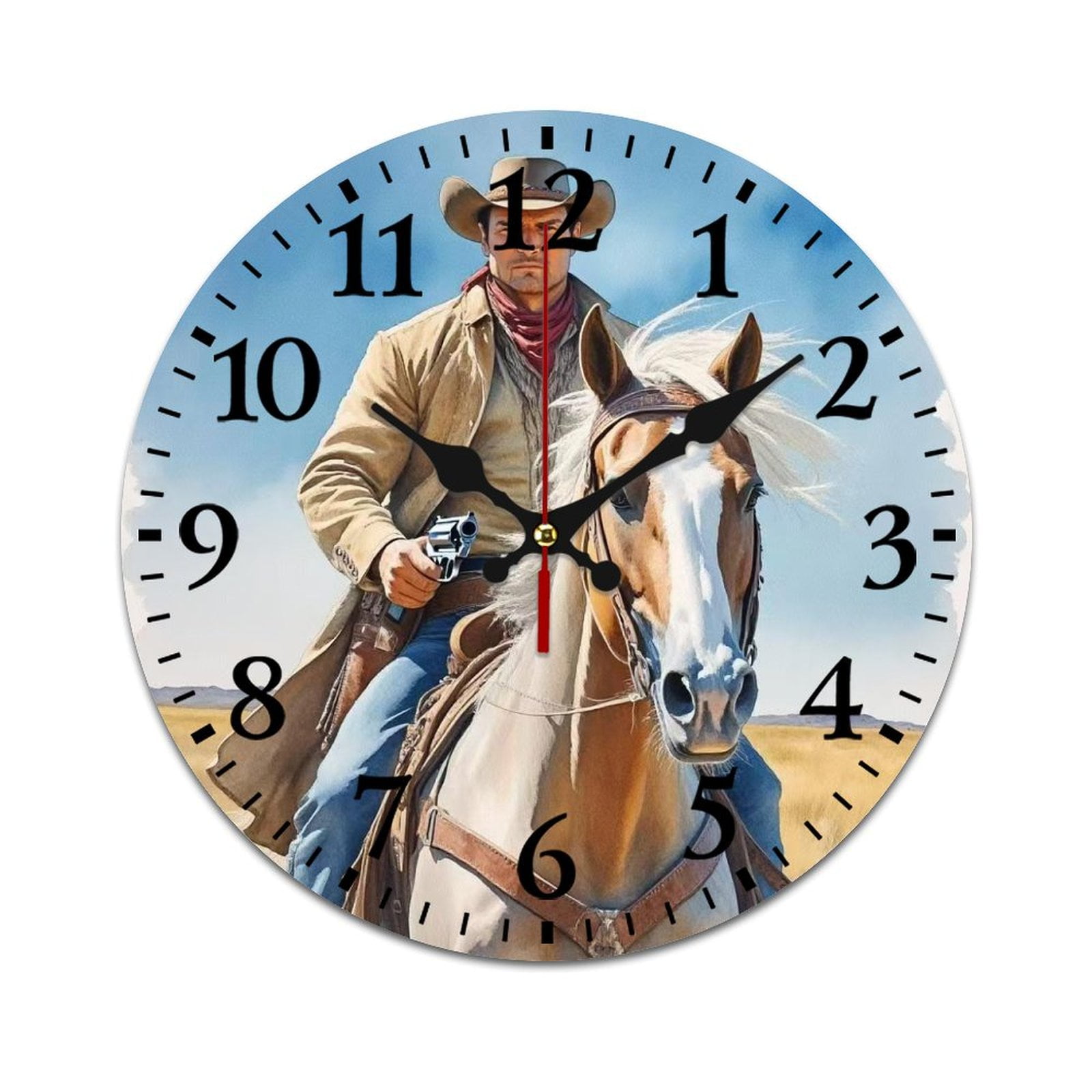 Western Cowboy Riding Wall Clock Modern Design Clocks Wall Hanging Home ...