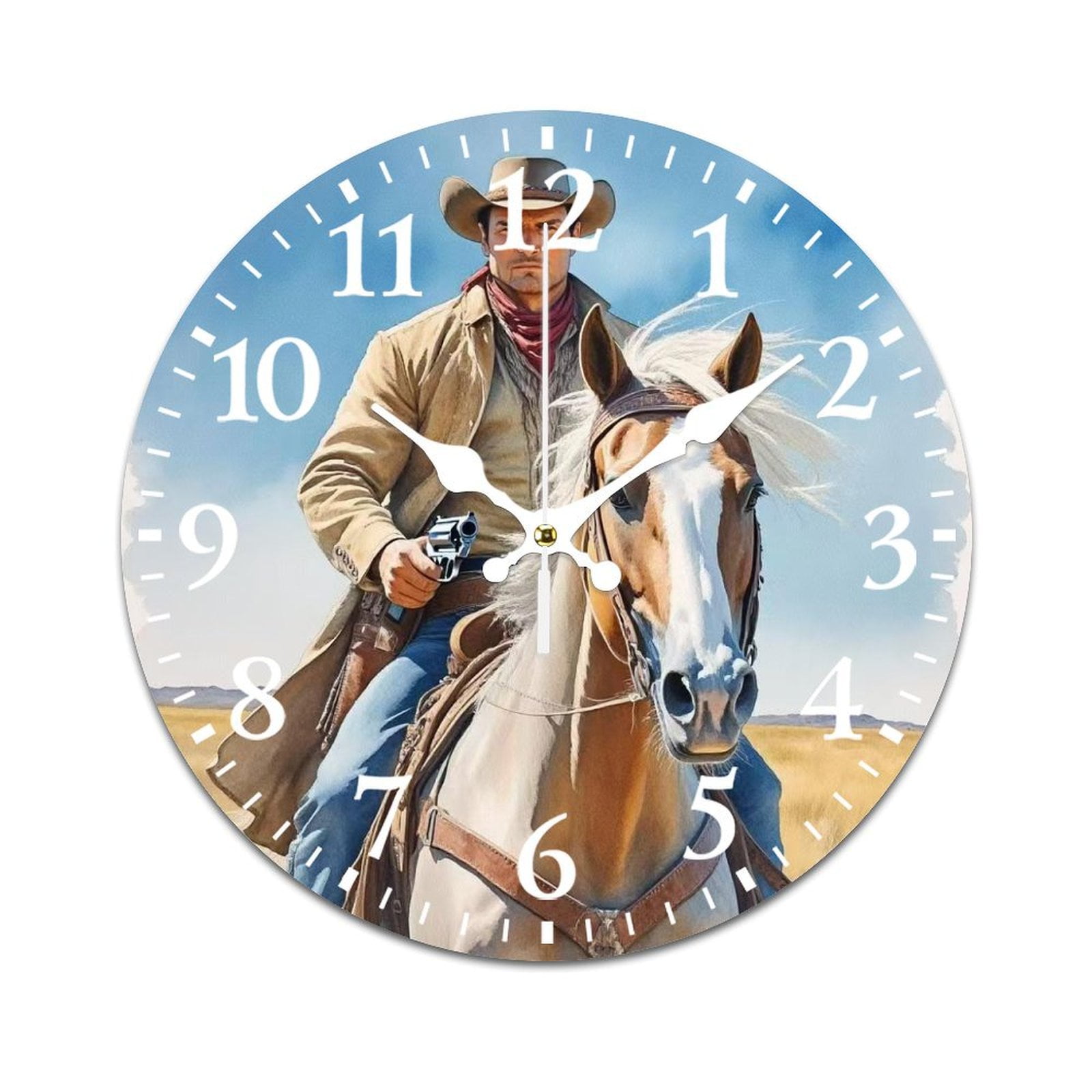 Western Cowboy Riding Wall Clock Modern Design Clocks Wall Hanging Home ...