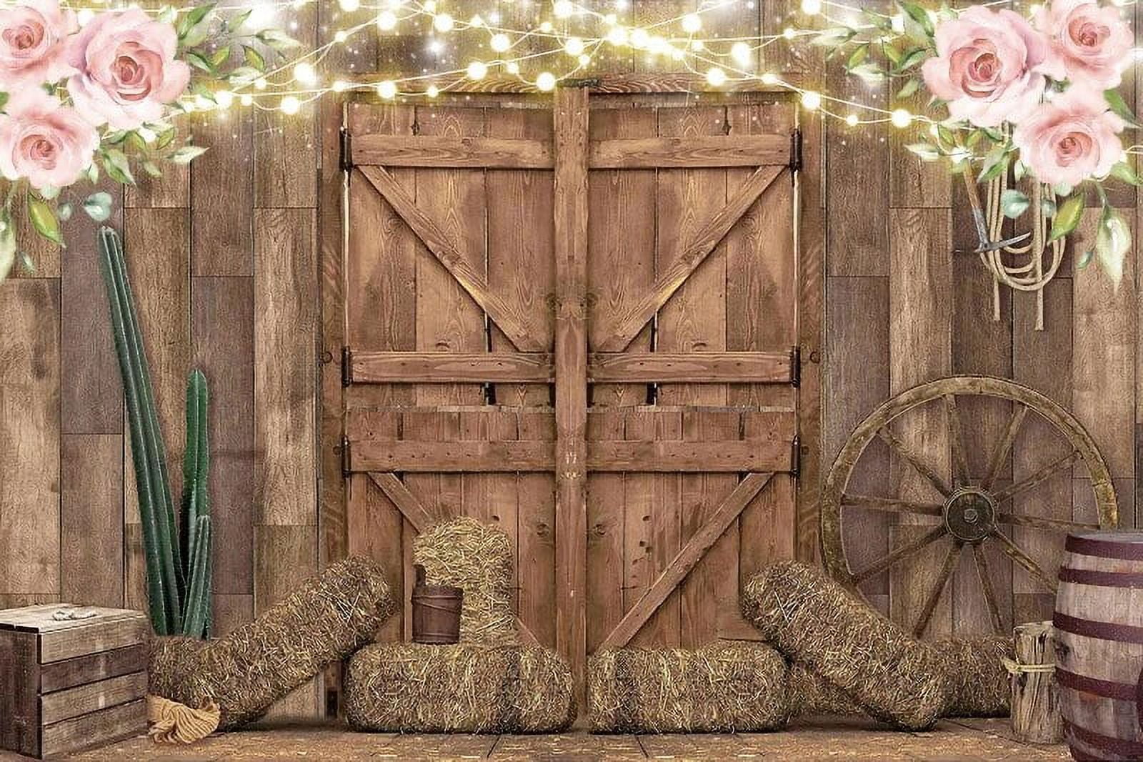 Western Cowboy Rustic Wood Interior Wedding Backdrop Cactus Floral ...